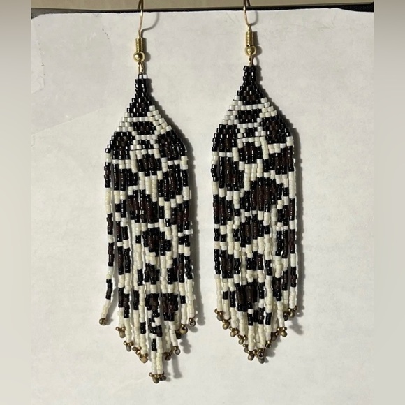 Jewelry | Beaded Leopard Print Earrings | Poshmark